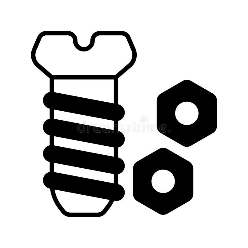 Nut Bolt Vector Solid Icon Style Illustration. EPS 10 File Stock Vector ...