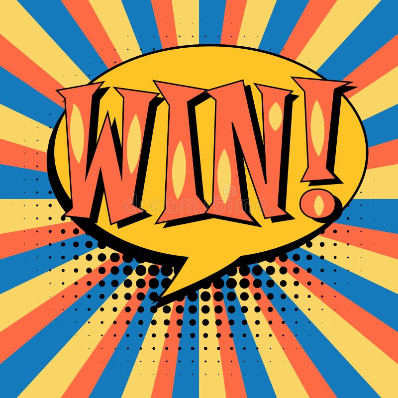 Win comic text stock illustration. Illustration of yippee - 269979802
