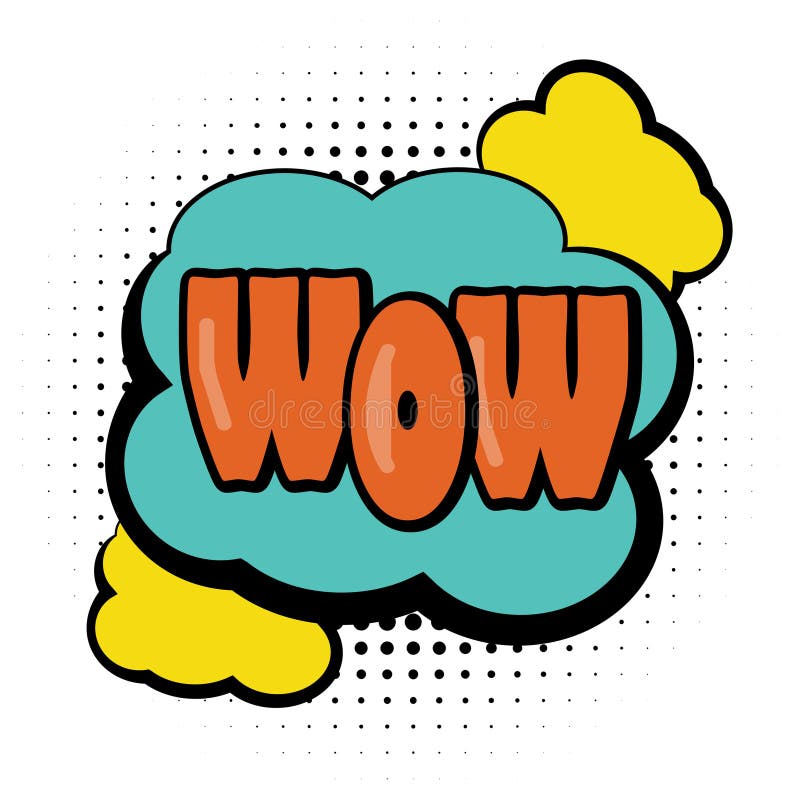 Wow comic text stock vector. Illustration of humor, frame - 269979938