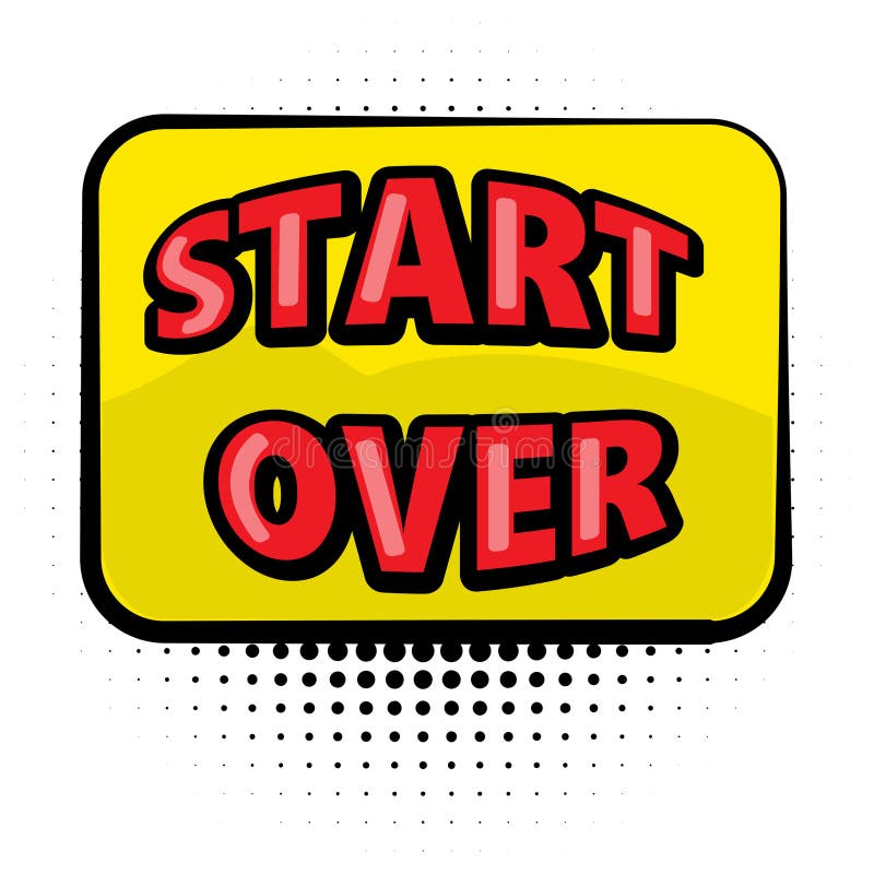 Start Over Comic Text Vector Stock Illustration - Illustration of style ...