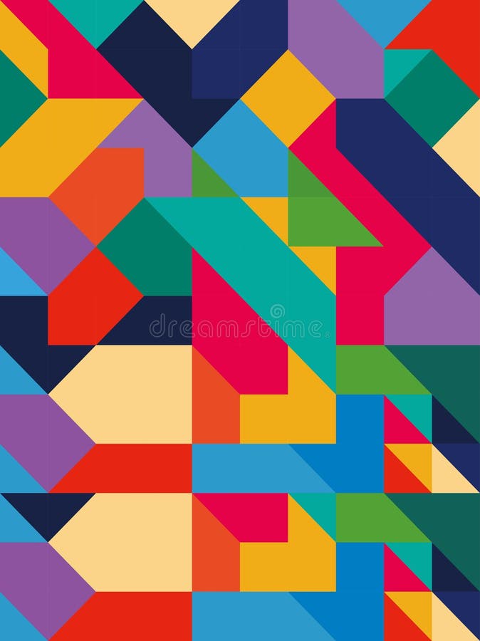 Seamless Pattern With Colorful Geometric Shapes Abstract Backgrounds