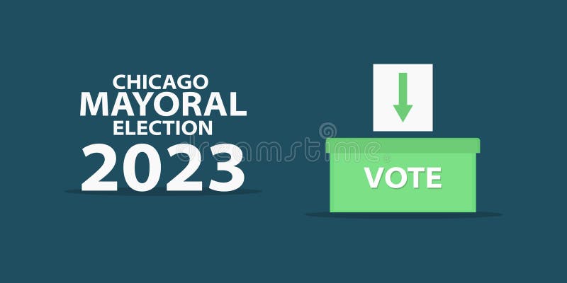 Chicago Mayor Elections 2023 Isolated on Dark Blue Background. American ...