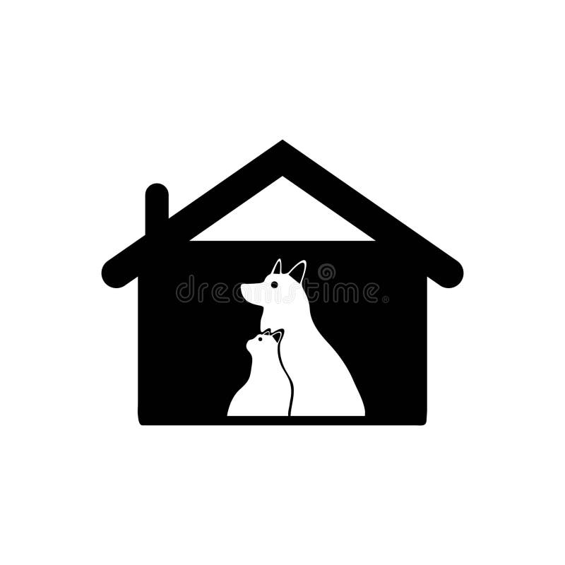 House Cat and Dog Animal Vector Logo Design Stock Vector - Illustration ...
