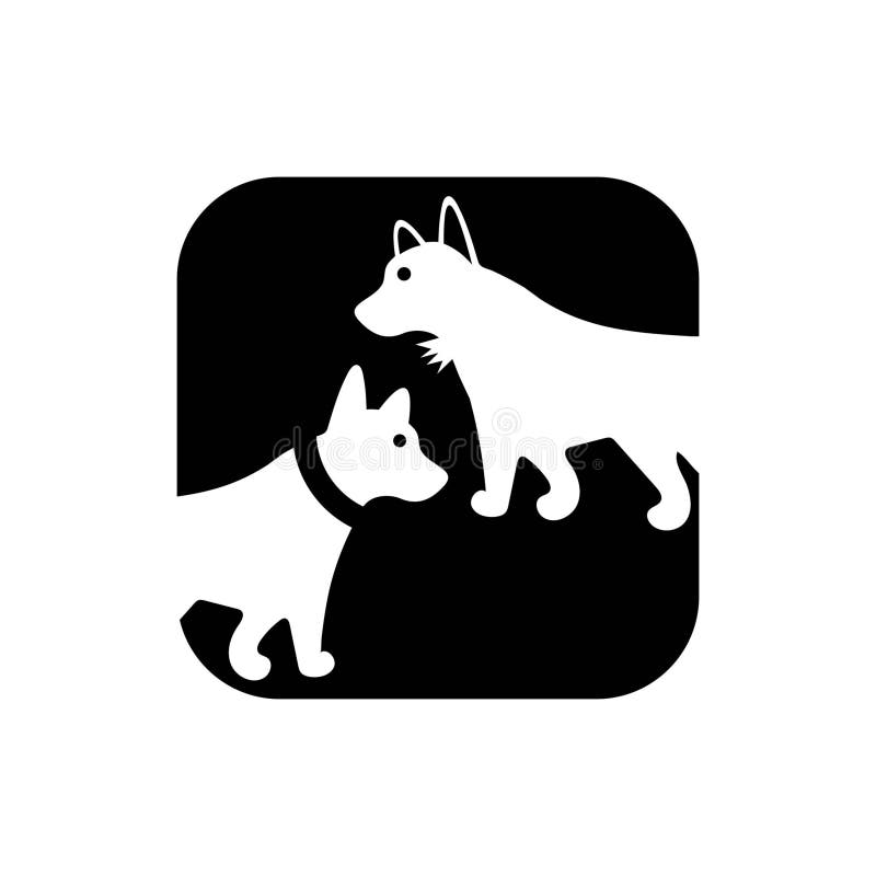 Square Dog Animal Vector Logo Design Stock Vector - Illustration of ...