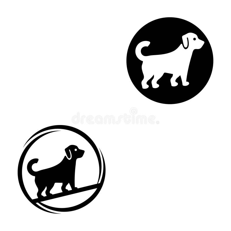 Circle Dog Animal Vector Logo Design Stock Vector - Illustration of ...
