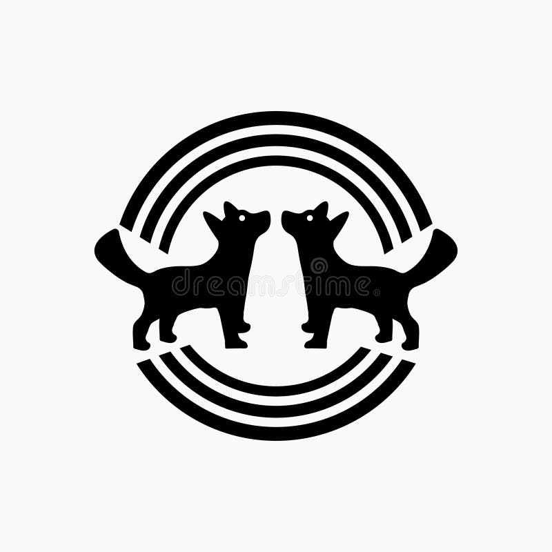 Circle Dog Animal Vector Logo Design Stock Vector - Illustration of ...