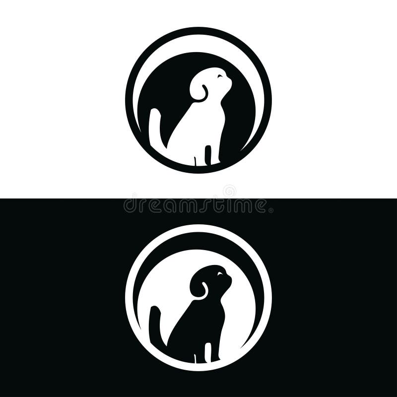 Circle Dog Animal Vector Logo Design Stock Vector - Illustration of ...