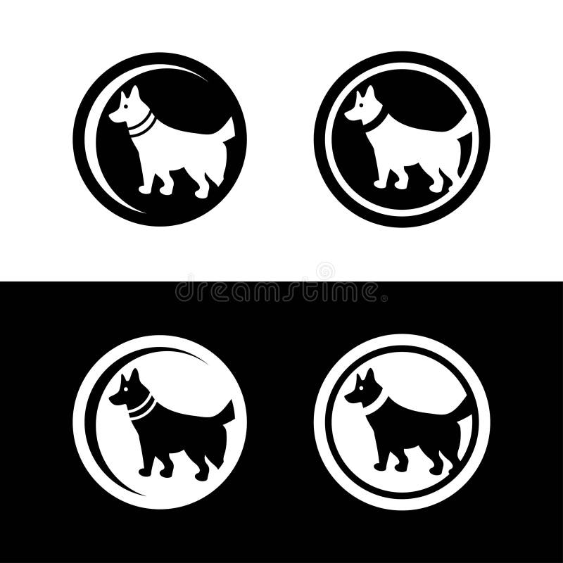 Circle Dog Animal Vector Logo Design Stock Vector - Illustration of ...