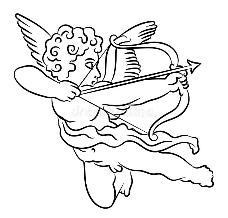 Vector Illustration of Different Vintage Cupid Stock Vector ...