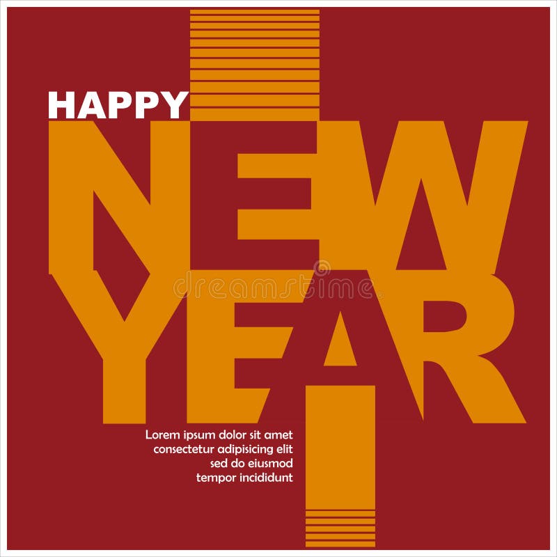 Happy New Year Card in Vector Format. Happy New Year Wishes Written in ...