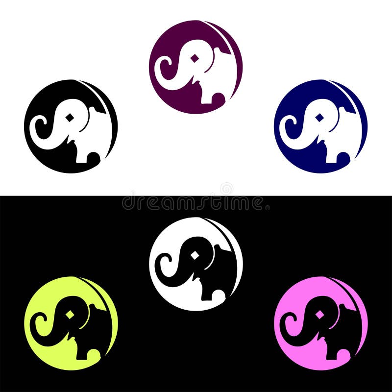 Circle Elephant Animal Vector Logo Template Design Stock Vector ...