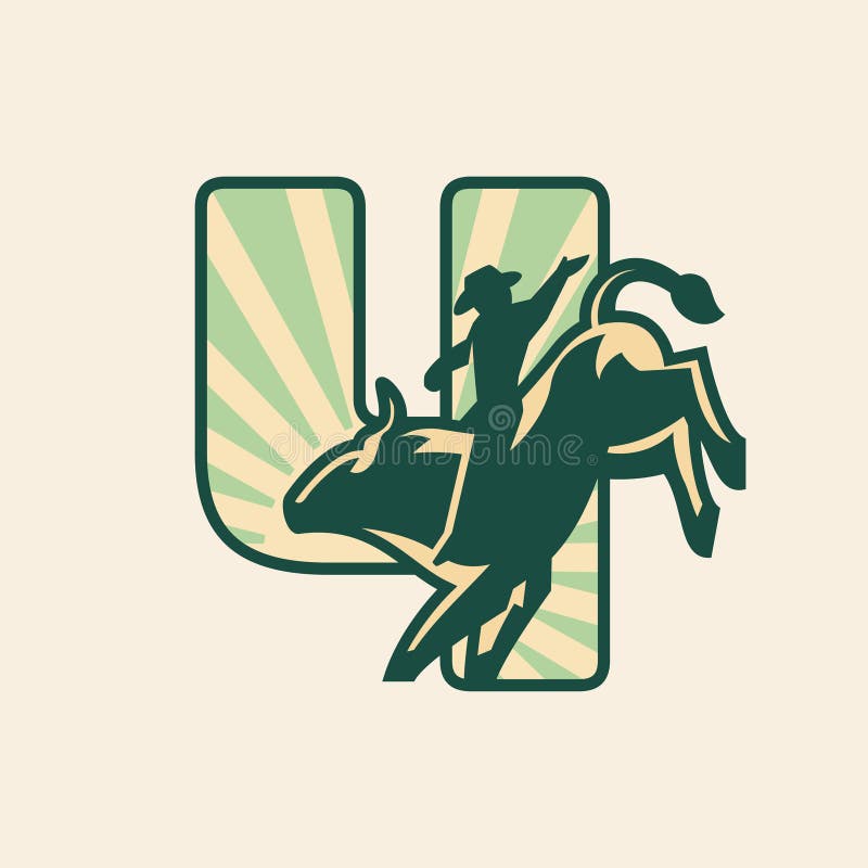 Number 4 Rise Sun Sky Rodeo Cowboy Stock Illustration - Illustration of ...