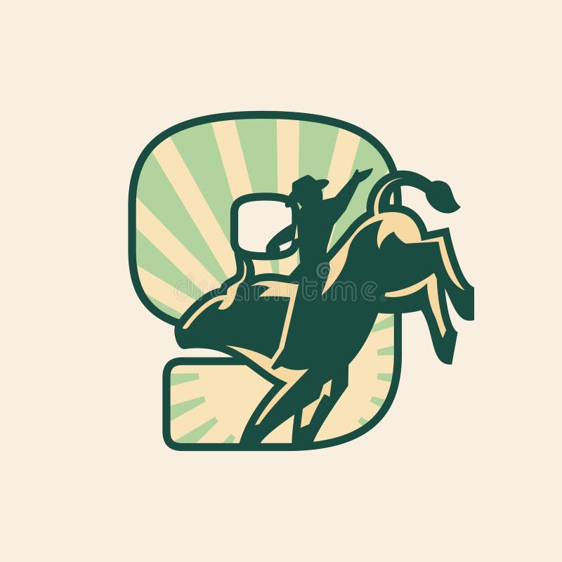 Number 9 Rise Sun Sky Rodeo Cowboy Stock Illustration - Illustration of ...