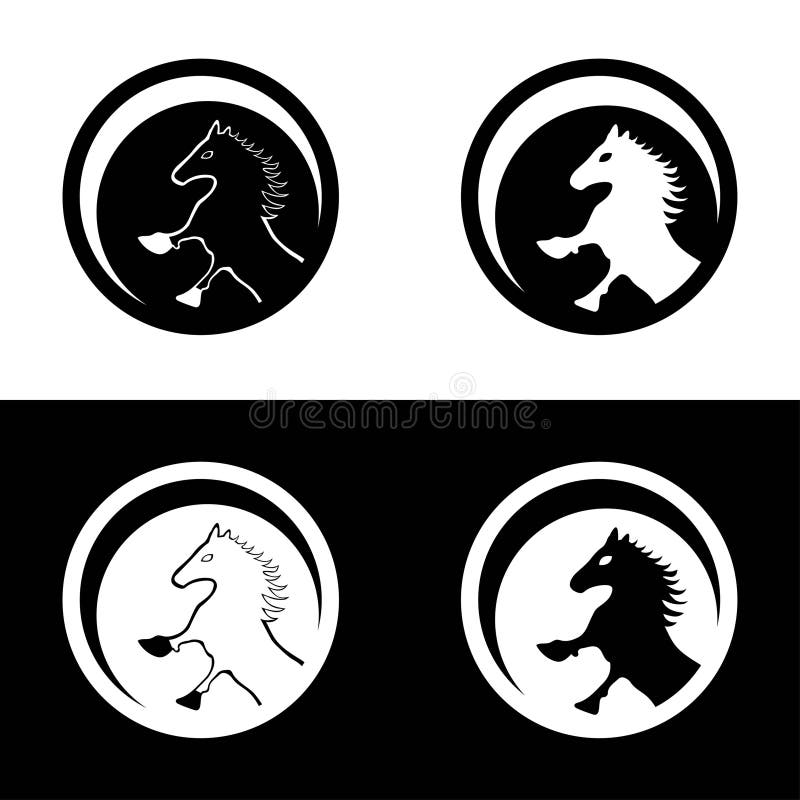 Circle Jumping Horse Animal Vector Logo Design Stock Vector ...