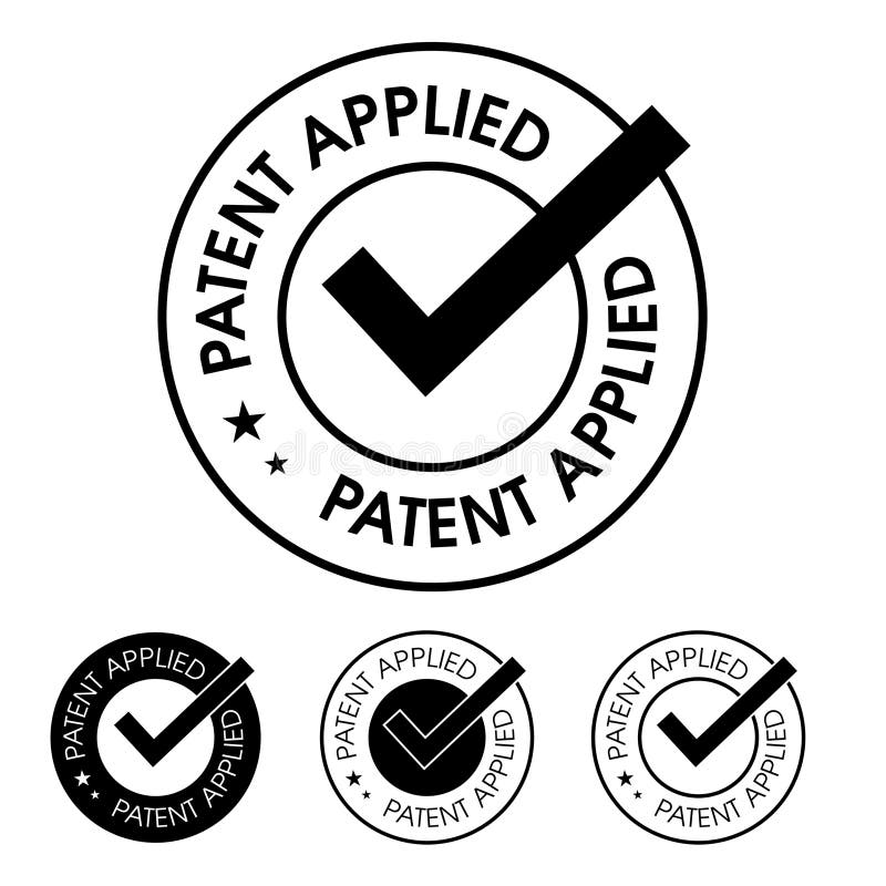 Patent Applied Vector Icon Set with Tick Mark. Stock Vector ...