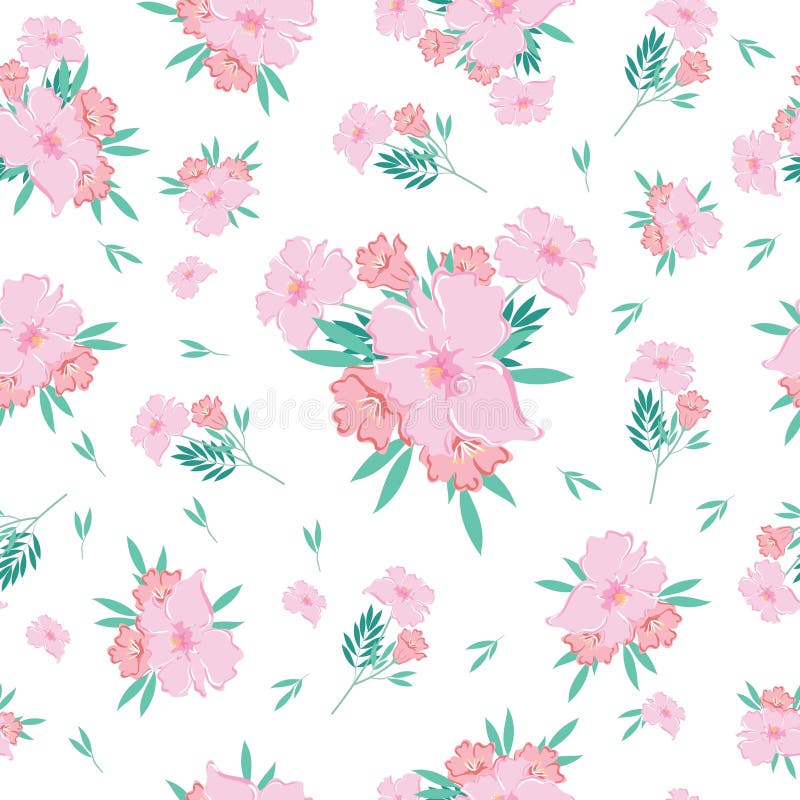 Seamless Backgroundpink Flowers Stock Illustrations – 12 Seamless ...