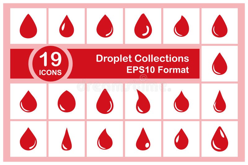Red Drop Icons Set Isolated on White Background for Your Web and Mobile ...