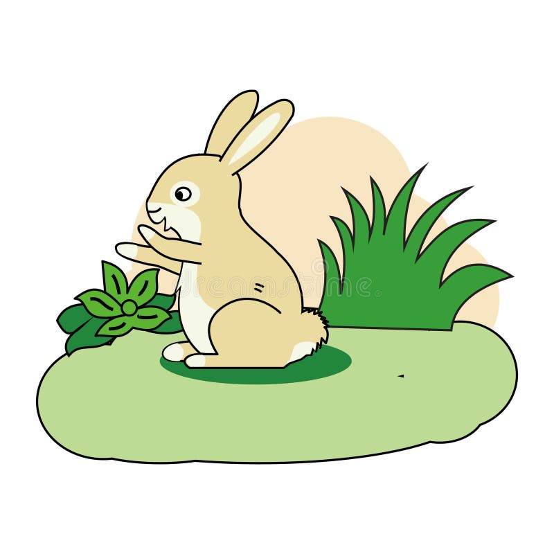 Illustration of a Grassland Ecosystem. Inside are Rabbits, Grass ...