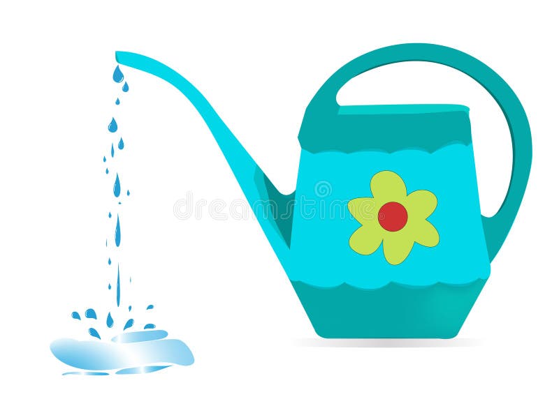 Illustration of Blue Water Pot, Water Container. Sprinkled Kettle Spray ...