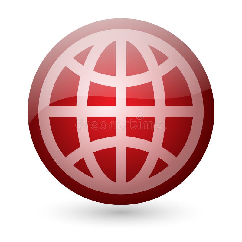 Globe Icon. Black and Blue Icons Isolated on a White Background. Vector ...