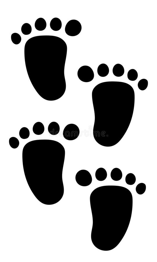 Bigfoot Footprints on the Ground. Clipart Isolated on White Background ...