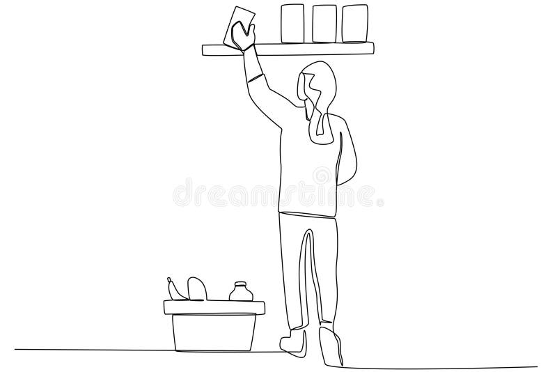 A Female Employee Arranges Products in a Shop Stock Vector ...