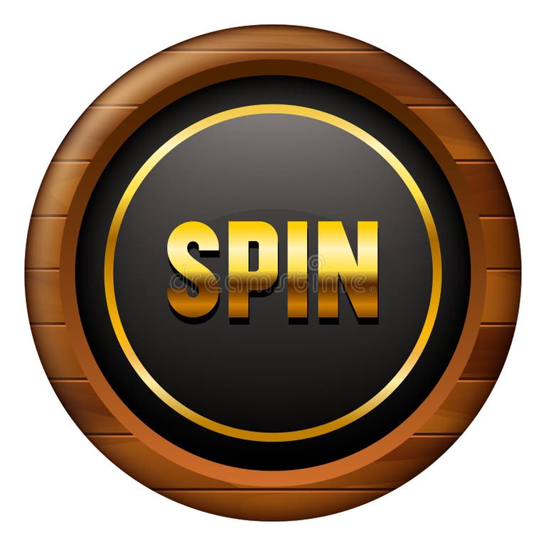 Spin Button. Buttons for Online Casino. Vector Clipart Isolated on Black Background. Stock ...