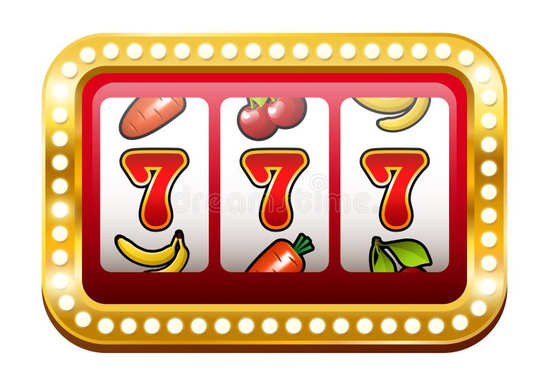 Jackpot. Slot Machine with Three Sevens and Bar. Screen Slot Machine in ...