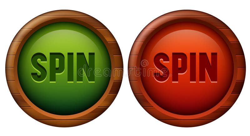 Spin Button in a Golden Frame. Vector Clipart Isolated on Black ...