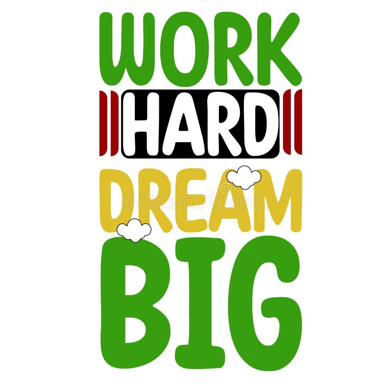 Work Hard Dream Big Gym Workout Motivation Stock Vector - Illustration ...