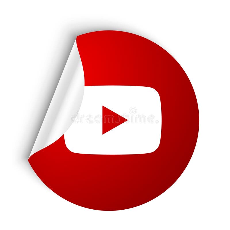 YouTube Logo Sticker Over White Background Editorial Photography ...