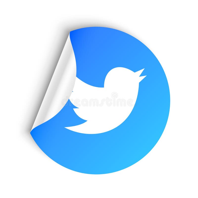 Squared Colored Edges Twitter Logo Sticker. Editorial Stock Image ...