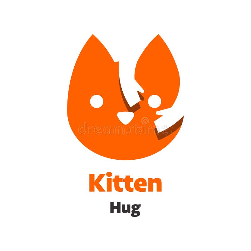 Kitty Hug Logo stock illustration. Illustration of sign - 273207627