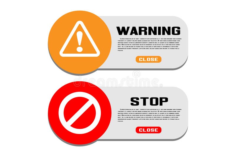 Warning and Stop Sign Button for Web Purpose Stock Vector ...