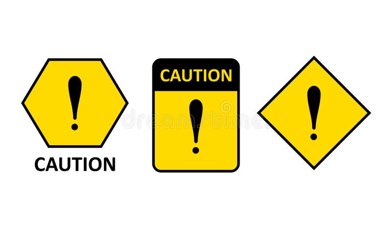 Caution Sign in Yellow and Black with Exclamation Mark. Vector ...
