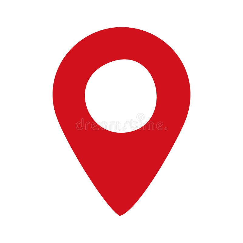 Red Map Marker Icon Isolated on White Background. Vector Illustration ...