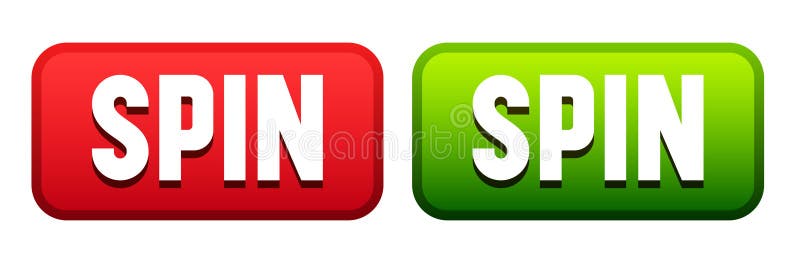 Spin Button Set. Red and Green Buttons for Online Casino Stock Vector ...