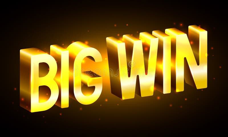 Big Win. Golden 3d Letters. Letters in Golden Glow. Vector Illustration ...