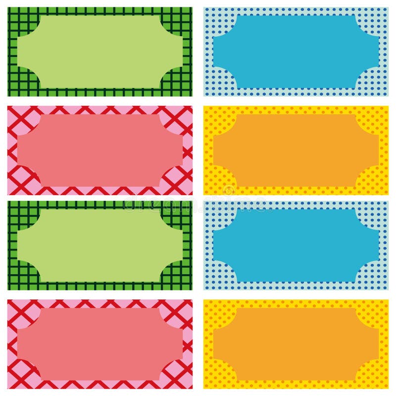 Set of Vector Templates for Name Labels. Name Stickers for Books As a ...