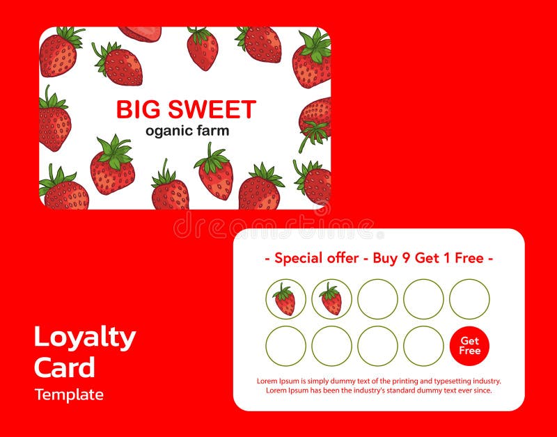 Daily Fruit Shop Membership. Loyalty Card Template Stock Vector ...