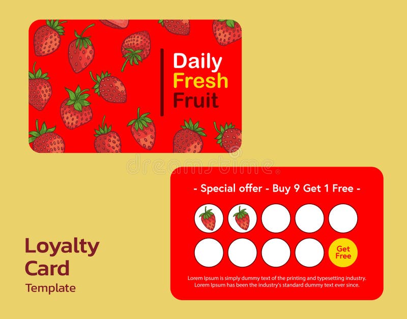 Daily Fruit Shop Membership. Loyalty Card Template Stock Vector ...
