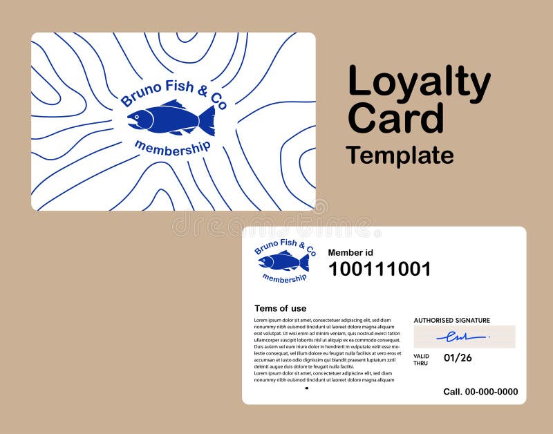 Fishing Shop Membership. Loyalty Card Template Stock Vector ...