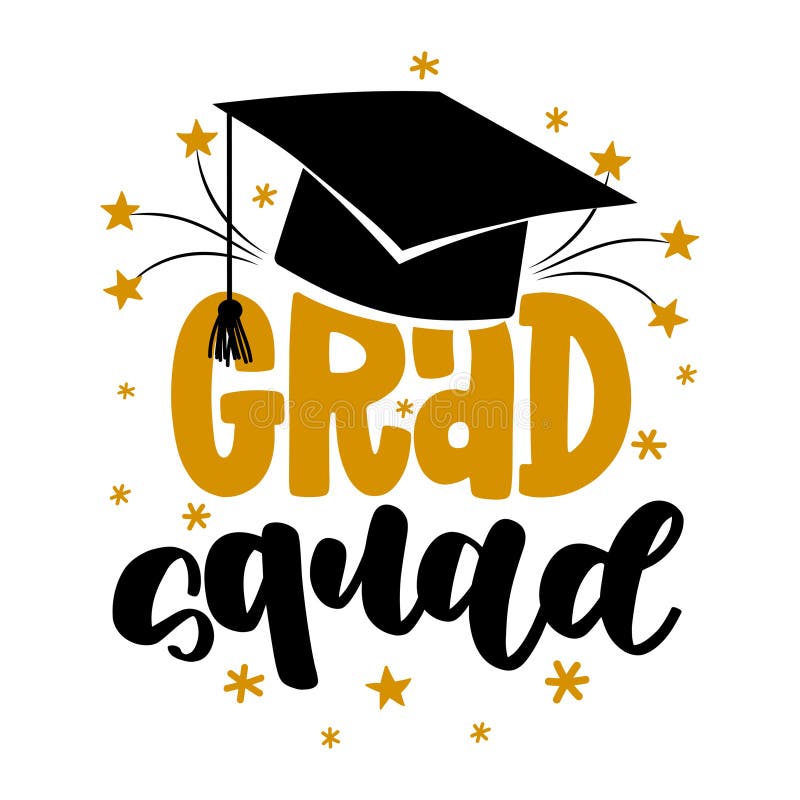 Grad Squad with Graduation Cap. Stock Vector - Illustration of ...