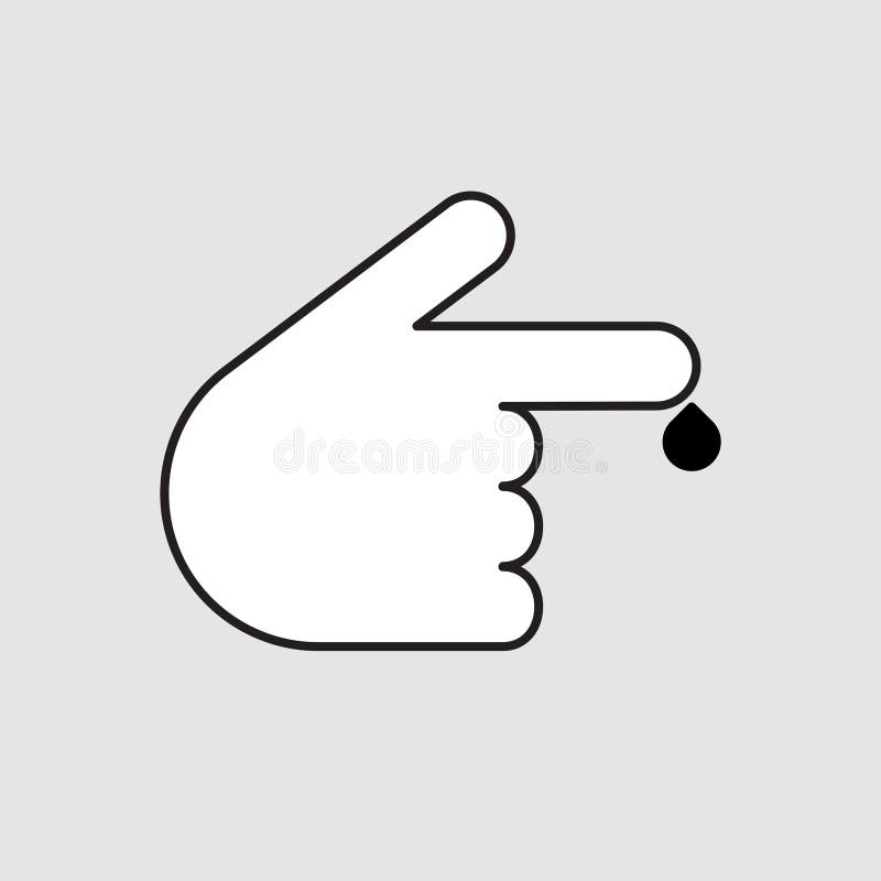 Blood on Finger Line Icon. Vector People Hand Injured Isolated Symbol ...