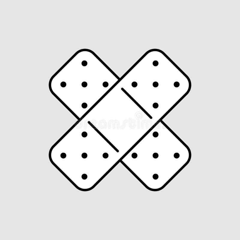 Adhesive Plaster Line Icon, Outline Vector Sign, Linear Style Pictogram ...