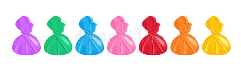 Candy in Colorful Wrapper Set. Vector Cartoon Illustration Stock Vector ...