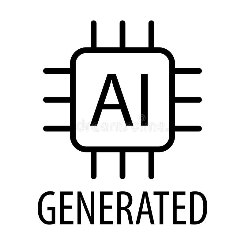 Artificial Intelligence Generated Icon Vector AI Sign for Graphic ...