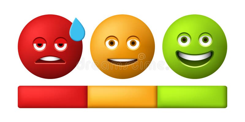 Rating Scale or Pain Scale in the Form of Emoticons. from Green To Red ...