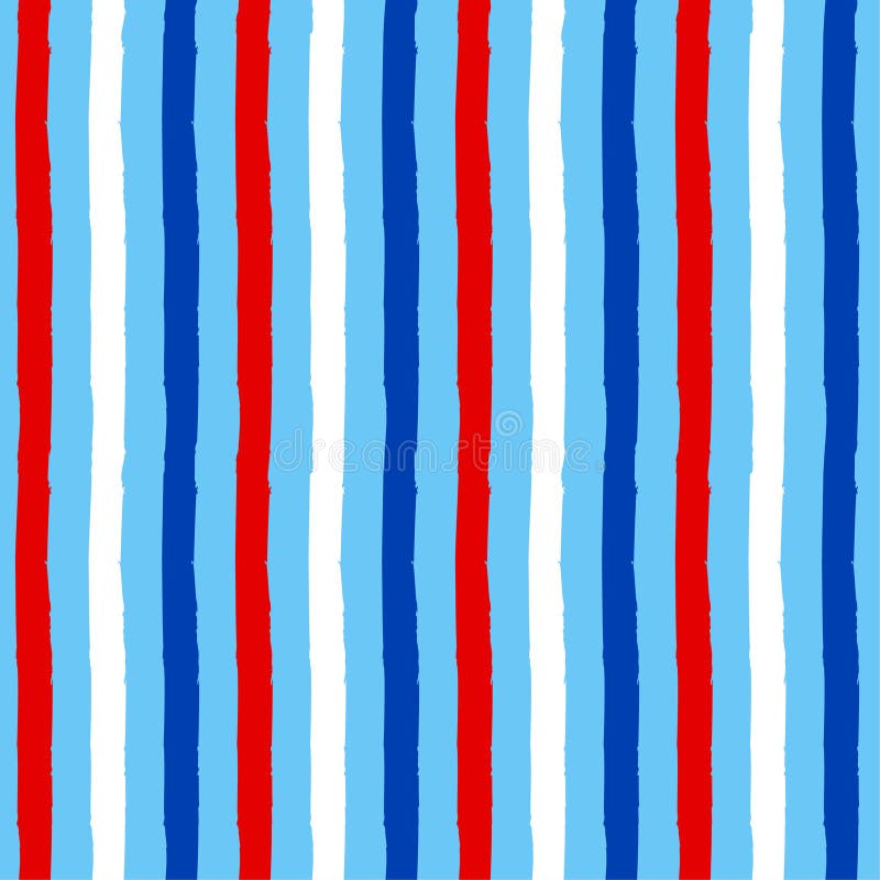 Stripes Pattern Design in USA Colors - Funny Drawing Seamless Lines ...