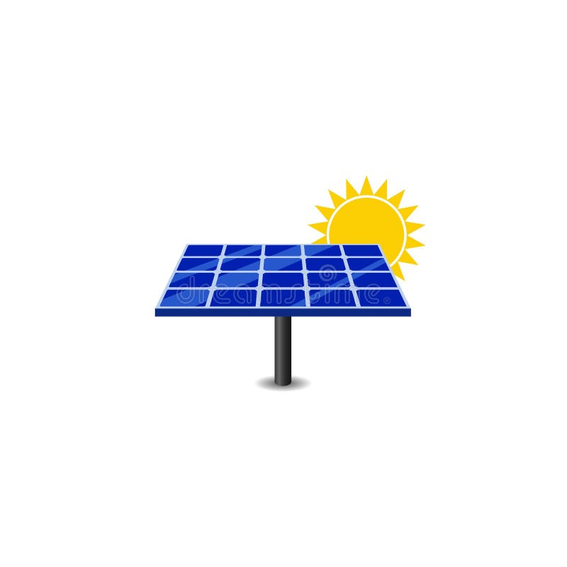 Solar Panel and Sun Logo Vector Graphics Stock Vector - Illustration of ...